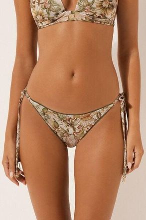 Calzedonia Brazilian-bikinihose Mit Schmalen B&auml;ndchen Tropical Foliage Aufdruck