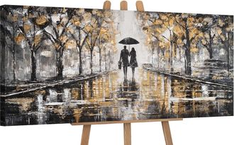 Yohji Yamamoto Art Herbst Acryl Gemälde auf Leinwand mit Gold akzenten handgemalt Wandbild Wohnzimmer modern Wohndekor Bilder für wohnzimmer 115x50 cm