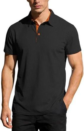 Generic Polo l&eacute;ger et fluide pour homme, coupe classique, coupe classique, tunique de vacances cool et confortable, Noir, XXL