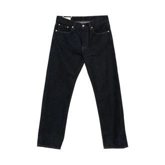 Dries Van Noten Dunkelblaue Baumwoll Straight Leg Jeans - - Jeans - Herren - Blau - W31