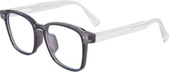 Generic Lunettes de soleil carr&eacute;es r&eacute;tro pour femmes 2025 - Rivets tendance - D&eacute;coration pour homme - UV400, Gris transparent, Taille unique