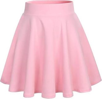 Avidlove Mini Jupe Femme Sexy Ligne A Taille Haute Courte Jupe Patineuse &Eacute;l&eacute;gante Pliss&eacute;e Extensible Basique D&eacute;contract&eacute;e Tennis Rose XXL
