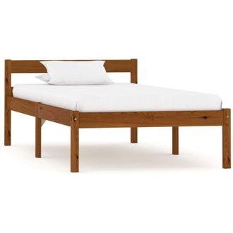 vidaXL Cadre de lit sans matelas Marron miel Bois pin massif 90x200 cm Vidaxl