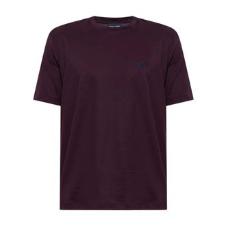 Giorgio Armani Baumwoll-T-Shirt mit Logo - - Tops - Herren - Lila - M