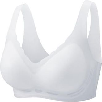 Generic Soutien-gorge sans couture &agrave; col en V pour femme, soutien-gorge confortable sans fil, invisible et extensible | Couverture compl&egrave;te, respirant, coussi