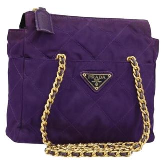 Prada Pre-owned Nylon Schultertasche - - Pre-owned - Damen - Lila - ONE SIZE