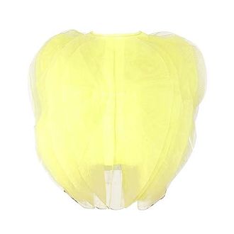 Generic Chemisier transparent pour femme, d&eacute;contract&eacute;, &agrave; manches courtes, en tulle, bouffant, superpos&eacute;, haut court, chemisier de bal pour femme &agrave; larri&egrave;re, j