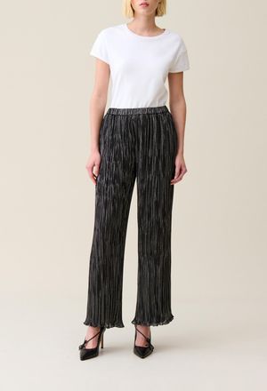Claudie Pierlot Pantalon fluide pliss&eacute; argent&eacute;