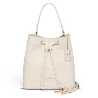 Lazarotti Bologna Sac &agrave; main en cuir v&eacute;ritable pour femme - Sac &agrave; main avec bandouli&egrave;re amovible et r&eacute;glable en longueur - 25 cm, blanc cass&eacute;, Taille unique