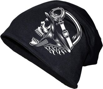 Spass Kostet Herren Long Beanie M&uuml;tze Biker Totenkopf Skull Gr&ouml;&szlig;e XS bis XXL