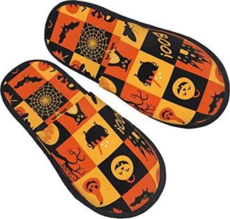 Generic Pantoufles Moelleuses Symboles De Banni&egrave;res DHalloween Chausson Confort Respirantes Slippers Pour Ext&eacute;rieur Femme Chambre M
