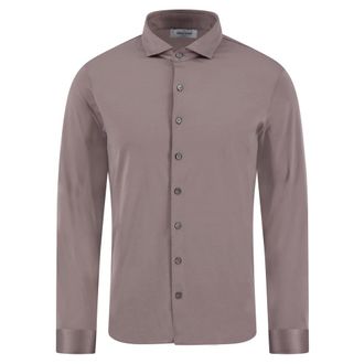 Paolo Fiorillo Homme, Chemises, Brun, Taille: XL Chemise Beige en Jersey de Coton Coupe Mode