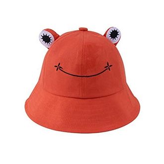NA Chapeau bob grenouille pour femme - &Eacute;t&eacute; - Automne - Uni - Panama - Randonn&eacute;e - Plage - P&ecirc;che - Protection solaire - 56 &agrave; 58 cm - Orange