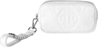 Philipp Plein Clutches - Leather Mini Shoulder Embossed Monogram - Gr. unisize - in Wei&szlig; - f&uuml;r Damen