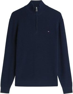 Tommy Hilfiger Pull droit &agrave; col zipp&eacute; en coton