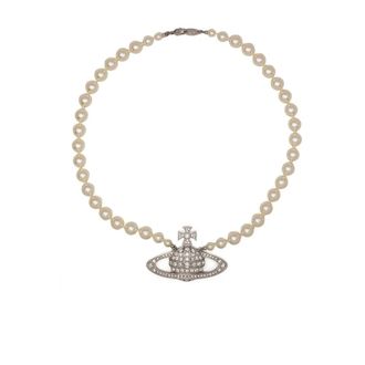 Vivienne Westwood Bas Relief Perlenkette - - Accessories - Damen - Grau - ONE SIZE