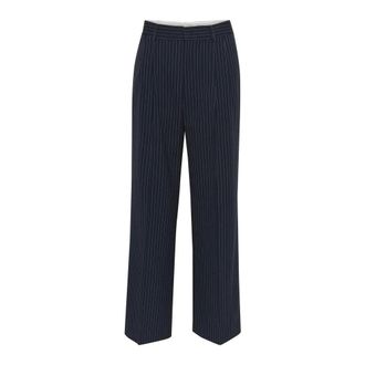 Part Two Femme, Pantalons, Bleu, Taille: W32 Pantalon Large &agrave; Rayures Marine