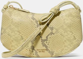 Kate Spade New York Kate Spade Loop Umh&auml;ngetasche Mit Schlangenpr&auml;gung f&uuml;r Frauen in Blasses Zitronengelb | Leder