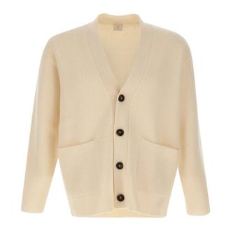 Eleventy Homme, Pulls, Blanc, Taille: XS Cardigan en Laine et Cachemire