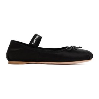 Miu Miu Schwarze Ballerinas mit Schleifendetail - - Shoes - Damen - Schwarzk - 39 EU