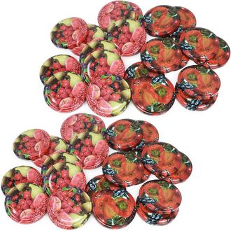 Com-Four 40x Ersatzdeckel für Marmeladengläser Obst - Schraubdeckel für Sturzgläser und Einmachgläser - TO 66 mm [Auswahl variiert] (40 Stück - TO 66 mm Obst M