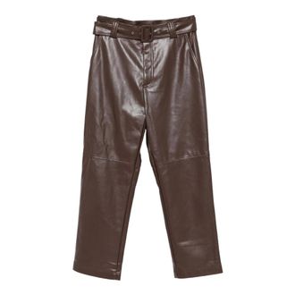 Twinset Femme, Pantalons, Brun, Taille: 38 FR Pantalon en cuir