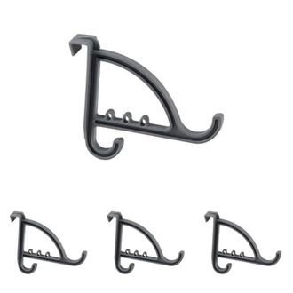 Fackelmann 61248 mehrfach-T&uuml;rhaken aus PP, grau, 13 x 12 x 2,6 cm (Packung mit 4)