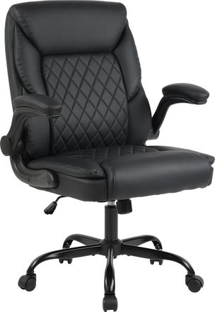 Clp Bürostuhl ergonomisch Medfield, Schreibtischstuhl höhenverstellbar drehbar, mit hochklappbaren Armlehnen, bis 150 kg belastbar, Farbe:schwarz