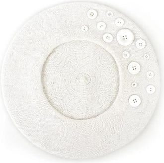 Generic B&eacute;rets en laine &agrave; faire soi-m&ecirc;me, avec boutons et perles, for femmes &eacute;l&eacute;gantes chaudes, for lhiver Pour lautomne et lhiver(White)