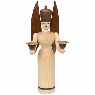 Seiffener Volkskunst Schalling | Lichterfiguren Erzgebirgsfiguren | Erzgebirgskunst Weihnachtsfiguren | Engel lasiert 29 cm