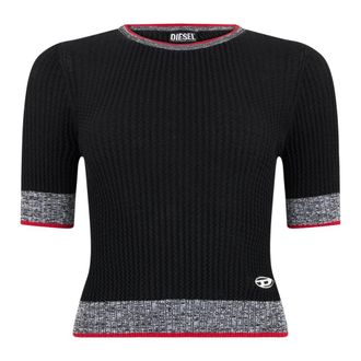 Diesel T-Shirt mit Logo - - Knitwear - Damen - Schwarzk - S