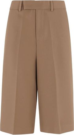 Federica Tosi Femme, Shorts, Brun, Taille: 34 FR Bermuda No Pinces en Cady