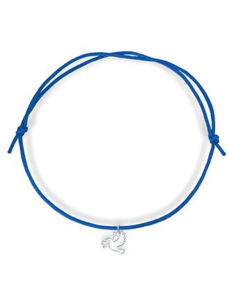 Beka & Bell BEKA&BELL Armband 925 Sterling Silber Gl&auml;nzend Taube Textil 14-28cm