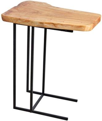 Aubry Gaspard Aubry Gaspard - Table dappoint en bois brut et métal noir