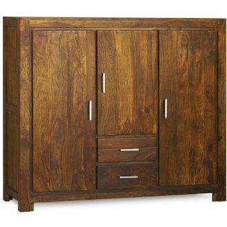 Massivmoebel24 Highboard Sheesham 140x42x120 life honey lackiert metro life 124