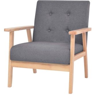 vidaXL Fauteuil Gris fonc&eacute; Tissu Vidaxl
