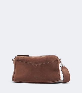 Max Mara Schultertasche Micro aus Veloursleder