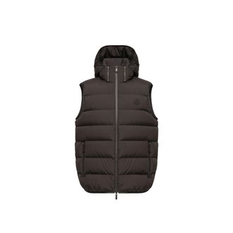 Moncler Moncler Arinella Hooded Down Gilet, Men, Black, Size: 0