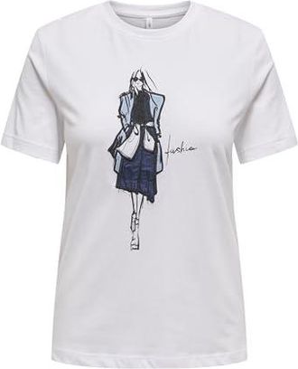 Only Onlemma Life Reg S/S Lady Top Box JRS, Blanc éclatant, L Femmes