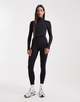 Cotton On Ultra Luxe - Sich nicht abzeichnende Leggings mit Knitterstruktur in Schwarz