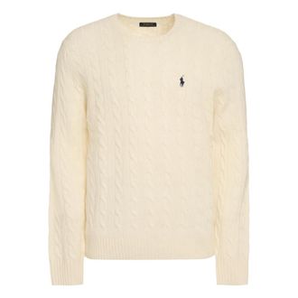 Polo Ralph Lauren Bestickter Logo-Rippwollpullover - - Knitwear - Herren - Beige - XL