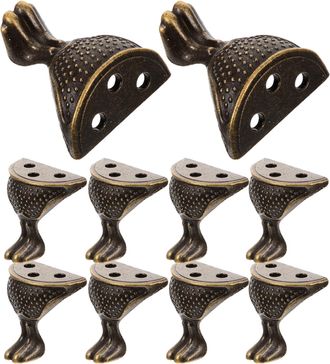 Hemobllo 10 St&uuml;ck Teiliges M&ouml;belbeine Robustem Zinklegierungs Dekorative Eckf&uuml;&szlig;e f&uuml;r Holzboxen und M&ouml;bel Stabile Kratzfeste M&ouml;belf&uuml;&szlig;e zur Bequemen Montage und 