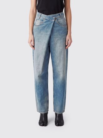 Maison Margiela Hoch taillierte Wrap-Jeans aus Denim mit asymmetrischem Verschluss und geradem Schnitt