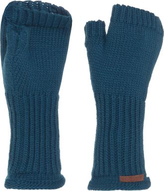 Knit Factory Cleo Handstulpen - Fingerlose Handschuhe - Gestrickte Handschuhe für Winter - Damen Handstulpen aus Wolle - Hochwertige Qualität - Petrol