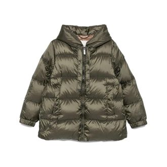 Max Mara Gepolsterte Olivgr&uuml;ne Kapuzenjacke - - Jackets - Damen - Gr&uuml;n - XS