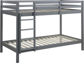 Vente-Unique Vente-unique - Lits superposés anicet ii - 2 x 90 x 190cm - Pin Massif - Gris