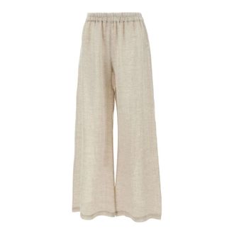 Maurizio Femme, Pantalons, Beige, Taille: 40 FR Pantalon Brod&eacute;e en Dentelle