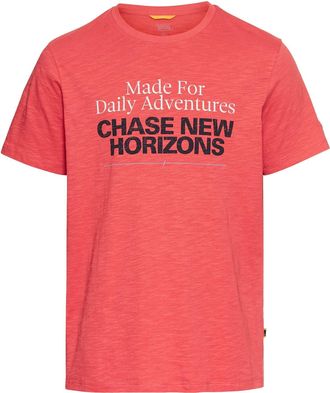 Camel Active Herren T-Shirt mit Print aus Organic Cotton Sonnenausgeblichenes Rot, menswear-3XL