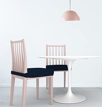 Italian Bed Linen 1 Paar Stuhlhussen ohne R&uuml;ckenlehne, elastisch, dehnbar, maschinenwaschbar, f&uuml;r B&uuml;ro und Esszimmer - Dunkelblau