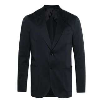 Lardini Marineblauer- einfach gekn&ouml;pfter Blazer aus Stretch-Baumwolle - - Jackets - Herren - Blau - 2XL